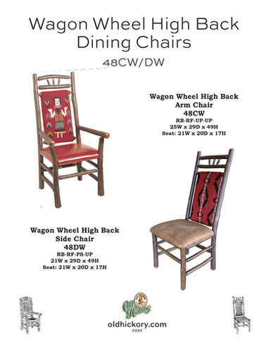 Wagon Wheel High Back Dining Chairs - 48CW/48DW | oldhickory