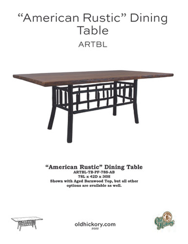 "American Rustic" Dining Table - ARTBL | oldhickory