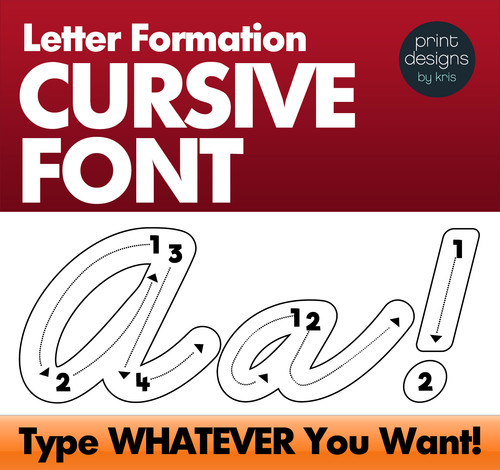 CURSIVE Letter Tracing Fun Font - Letter Formation Font - Writing ...