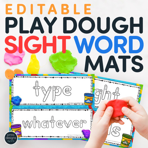 Editable Playdoh Sight Word Mats Play Dough | printdesignsbykris