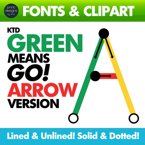 Green Means Go Font & Clipart ARROW VERSION - Color Tracing Font ...