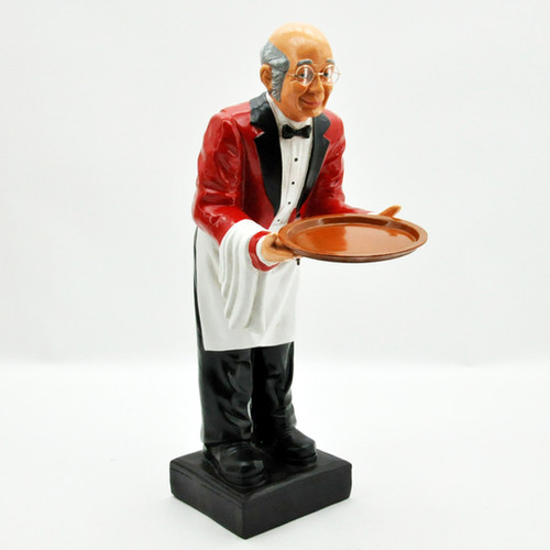 90CM OLD MAN WAITER WITH TRAY | Acacia Home