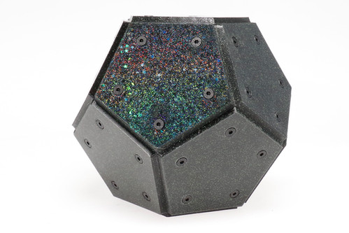 Holographic dodecahedron platonic solid - black | Aplicum radionics healing