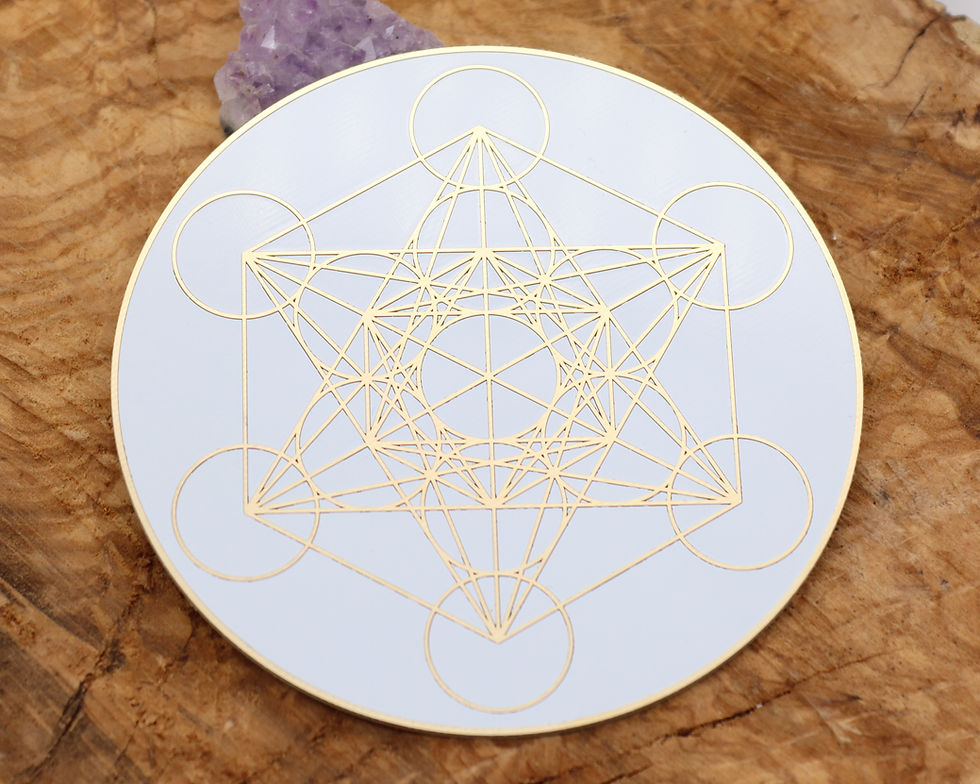 Metatron crystal grid 24k gold plated disc | Aplicum