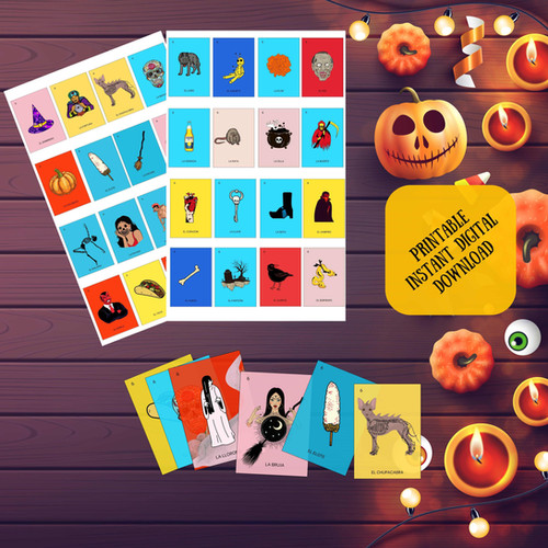 Halloween Loteria Cards and Deck, Tablas, Mexican, Spanish Folklore ...