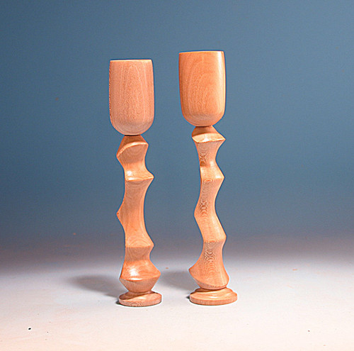 Pair of Ash Offset turning Candlesticks Item 506 | Wood Items turned on ...