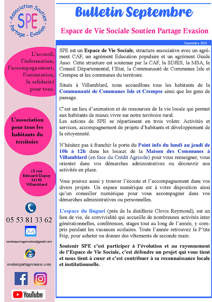 Bulletin septembre 2024