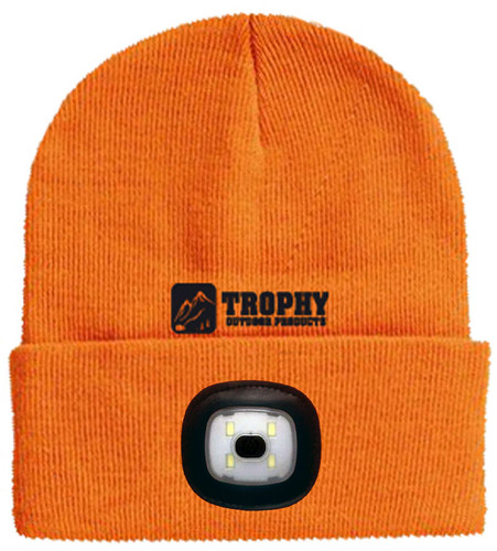 200 Lumen Rechargeable LED Knit Hat (Blaze) | trophy-outdoor