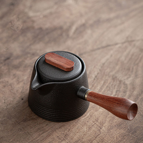 Black Pottery Tea Pot - Tower | valley-brook-tea