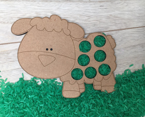 Boerderij - houten schaap met gaten | Little Play friends