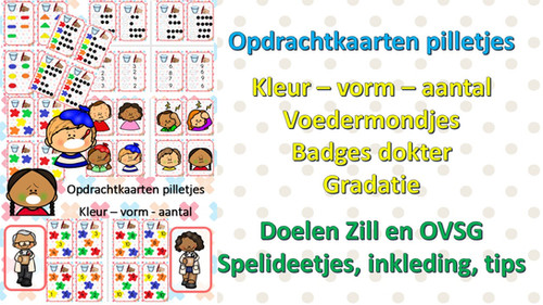 Ziek zijn - opdrachtkaarten pilletjes | Little Play friends