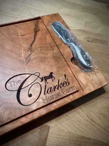 Engraved Cheese Board With Stainless Steel Knife | Craftworks By Hickey