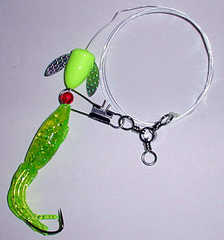 Spin-N-Glo Fluke Rig with Squid Skirt 2/0 wide gap hook | SeaWolfe Tackle