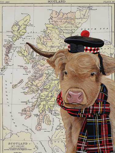 Hamish the Highland Coo - 16th Century Scotland Map | Jeff Lavinsky