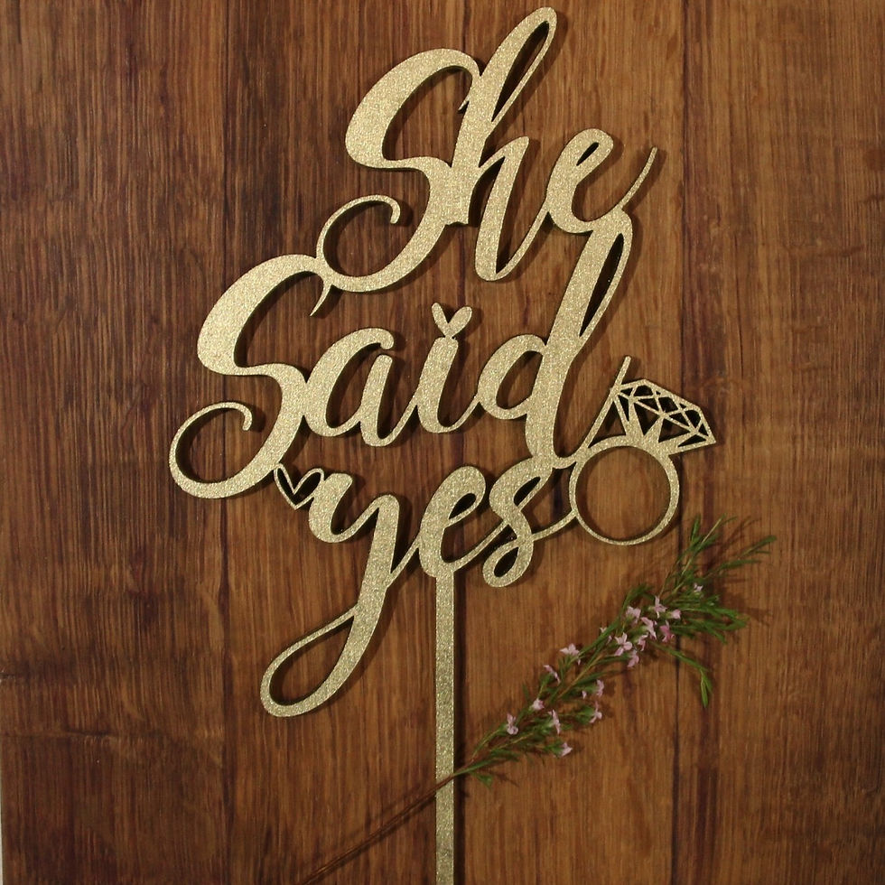 She Said Yes Cake Topper | Creatif Helderberg
