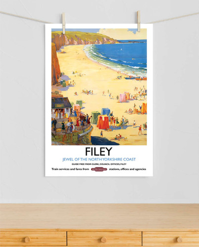 Filey Vintage Railway Poster Print | Print & Poster Shop