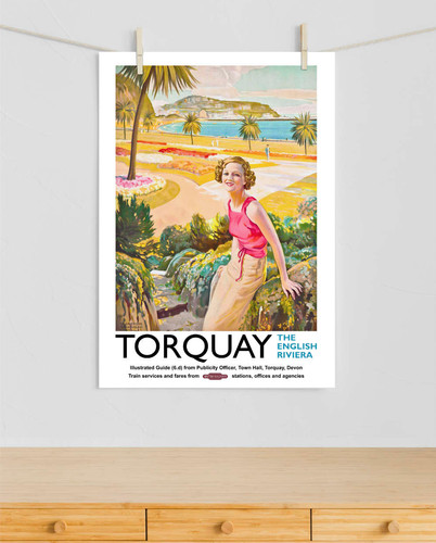 Torquay Vintage Railway Poster Print | Print & Poster Shop