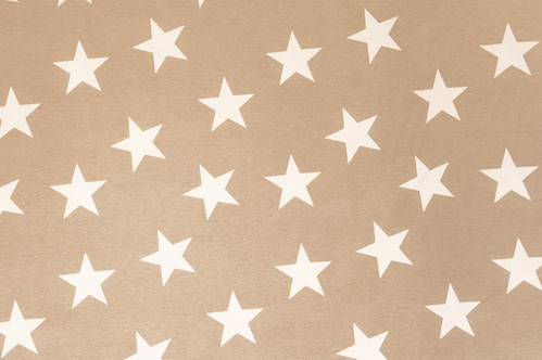 Stars On Beige | Υφάσματα Μαντάδης