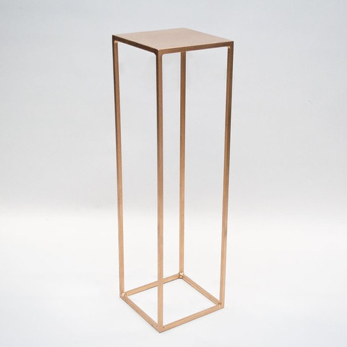 Gold Rectangular Frame Flower Stand Plinth 100cm
