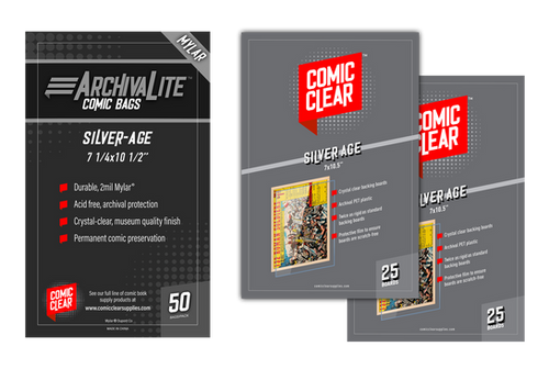 50 Mylar Bags + 50 Clear Boards | Comic Clear