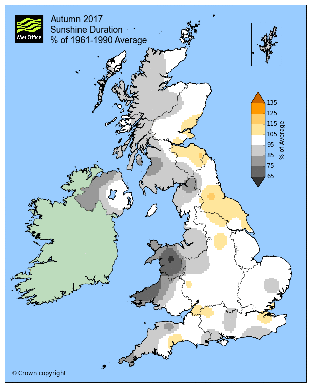 Met Office - Sunshine Map - Autumn 2017 (Q4)