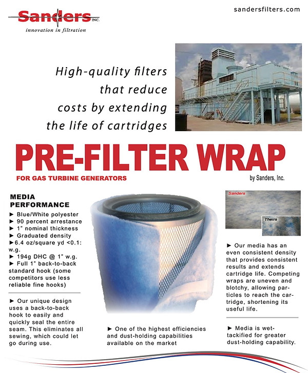 Pre-filter Wrap Products | Sanders Filters: Innovation in Filtration