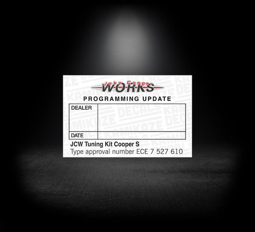 JCW ECU STICKER COOPER S R53 , R52 | Kamikaze Decals