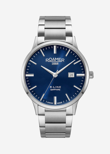 Roamer R-Line Classic Blue Face Chrome Bracelet Gents Watch | Stuart ...
