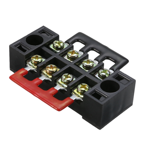 4 pole Wire barrier Terminal Block + 2 Connector Strips | CNC3D | Gold ...