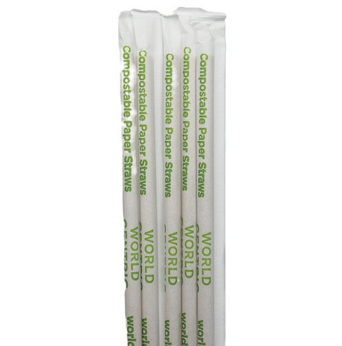 Compostable 8- inch Wrapped Paper Straw I No PFAS Added I 6000 per case ...