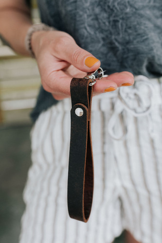 Leather Loop Keychain | littlebirdiedesign