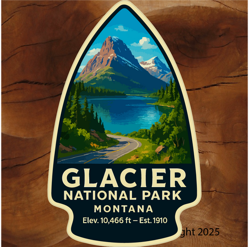 Glacier National Park sticker, stickers with Mountain streams, Rocks ...