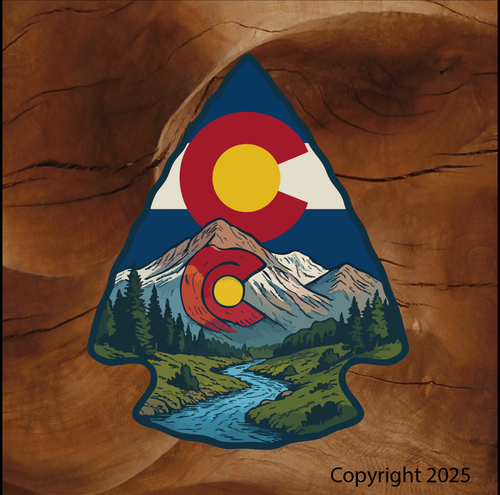 Colorado Flag Arrowhead sticker, decals made in Woodland Park Co ...