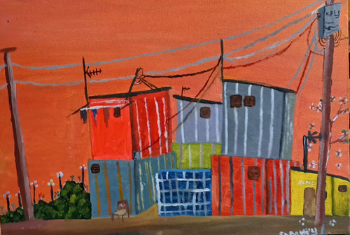 Nairobi Slum Orange Sky | Alfajiri Street Kids Art