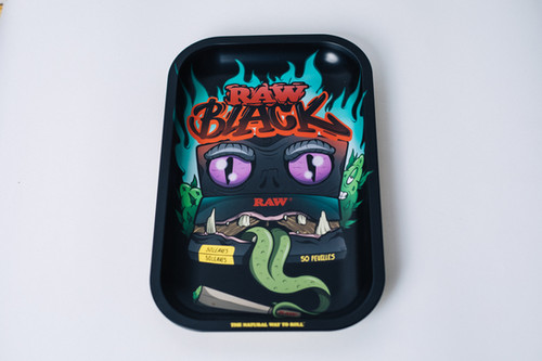 RAW Medium Tray - Black Cat/Dragon | 420 Soul Website