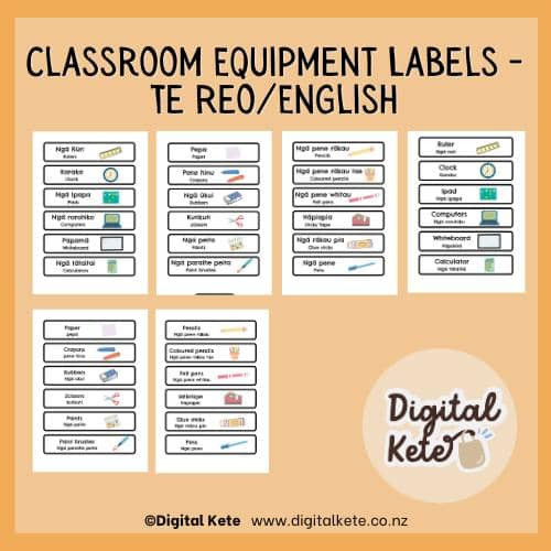 Classroom Equipment Labels - Te Reo/English | Digital Kete