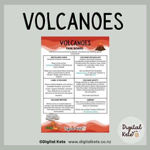 Volcanoes Taskboard | Digital Kete
