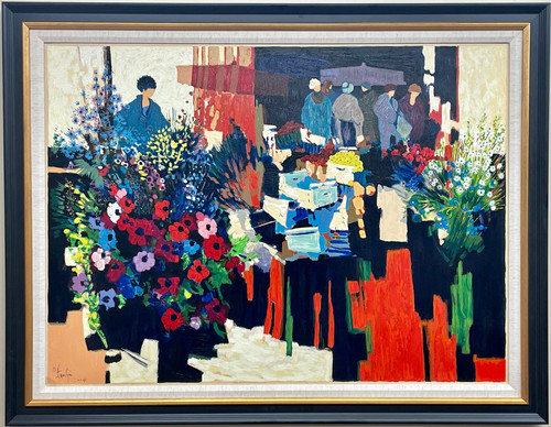 Claude Fauchere "Bouquet de Aneminiets" Signed & # Framed Serigraph Art ...