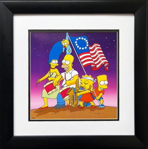 The Simpsons "Independence Day Parade" CUSTOM FRAMED ART Print | Marlin ...