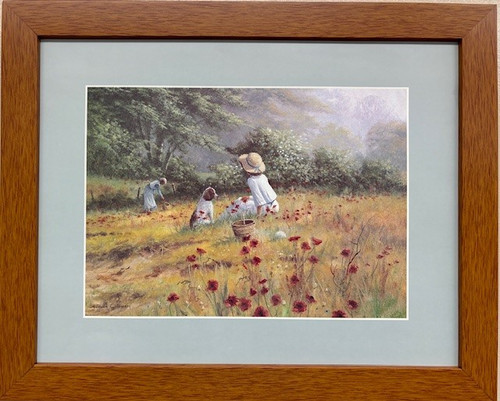 Spencer Coleman "Resting in the Poppy Field" FRAMED Art Impressionism ...