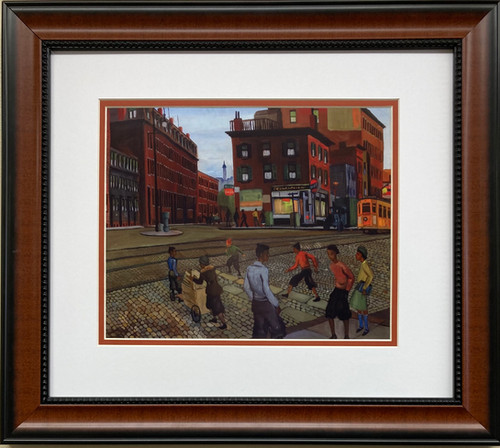 Allan Rohan Crite "Douglass Square 1936" Custom Framed Black Art NEW ...