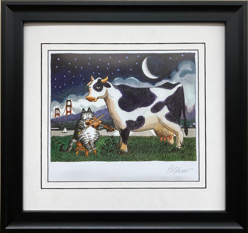 Bernard Kliban "Violinist Cat and Cow" Newly Framed Art Print Cartoon ...