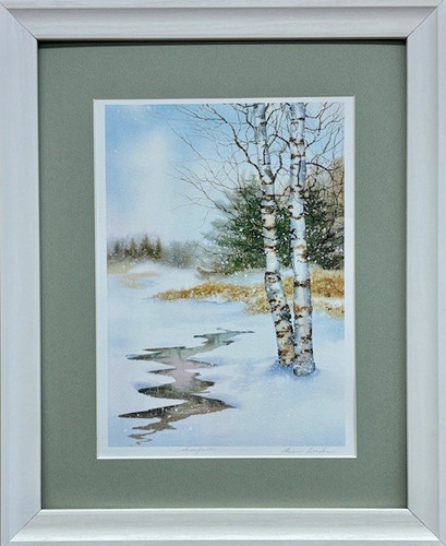 Owen Wexler "Snowfall" Hand Signed Landscape Winter Snow Custom Framed ...