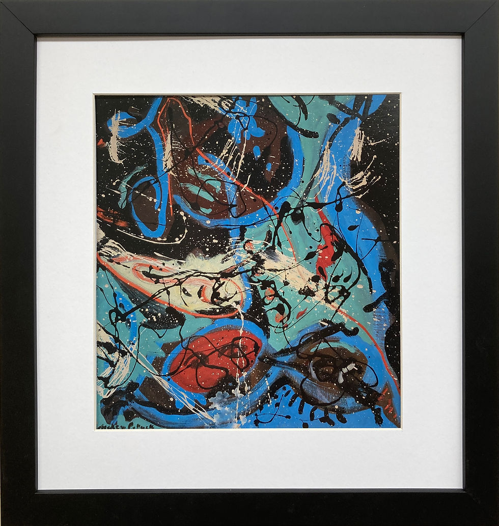 Jackson Pollock "Composition with Pouring II 1943" CUSTOM FRAMED Art Abstract | Marlin Art 8/2/21