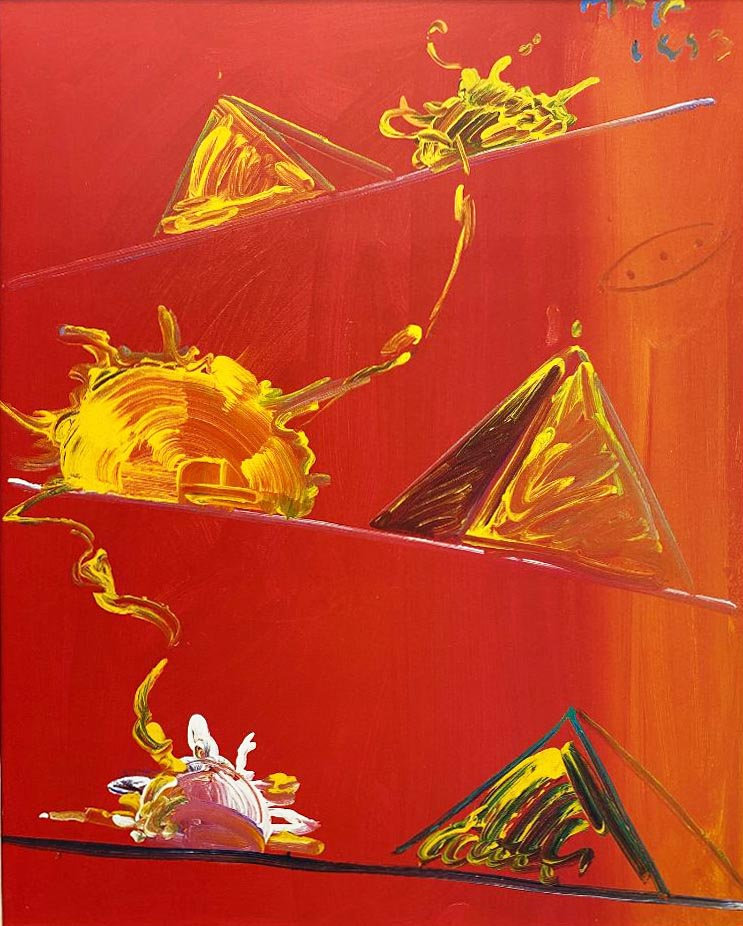 Peter Max "Rising Sun" CUSTOM FRAMED Print | marlinartauction