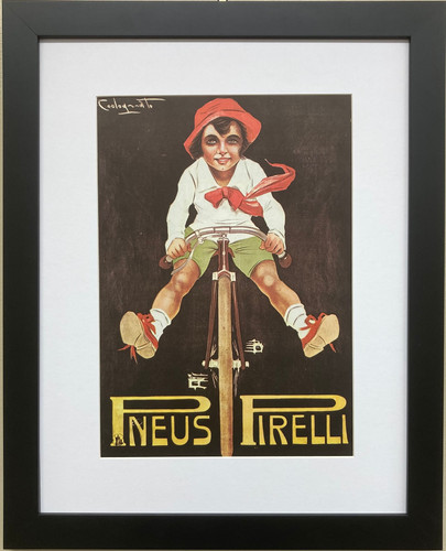 Vintage Bicycle Poster "Pirelli Tires" (1916) Framed Art | Marlin Art 8 ...
