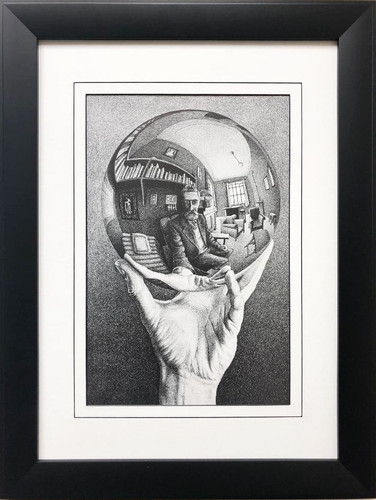 M.C.Escher "Hand With Reflecting Sphere" CUSTOM FRAMED Art | Marlin Art ...