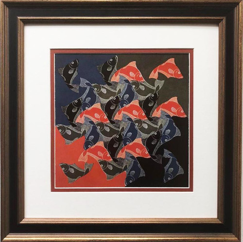 M.C.Escher "Fish 1942" CUSTOM FRAMED Art | Marlin Art 8/2/21