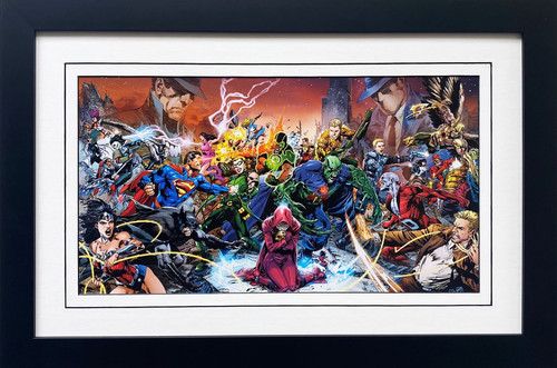 DC "Justice League Collage" CUSTOM FRAMED Matted Comic Book Poster ...