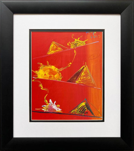 Peter Max "Rising Sun" CUSTOM FRAMED Print | Marlin Art 8/2/21